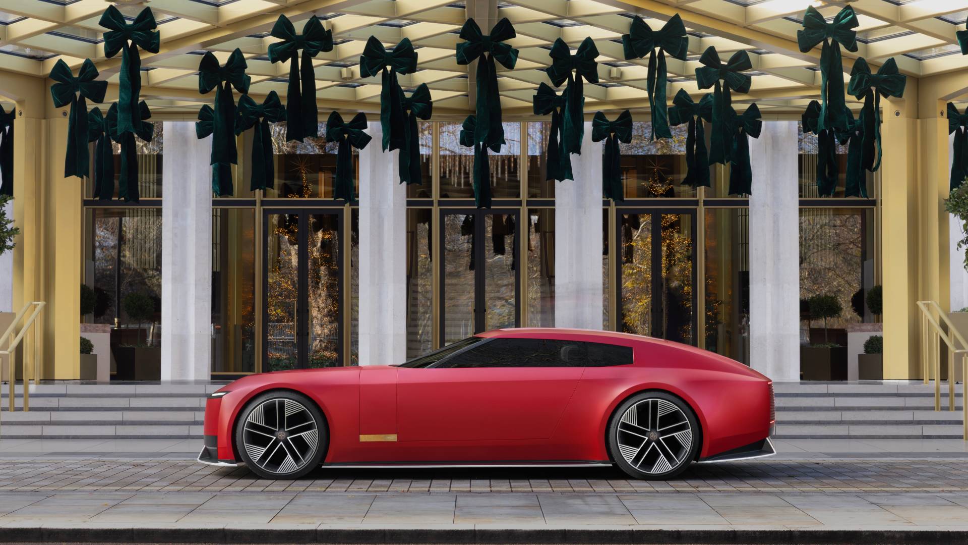 Jaguar Type 00 concept car seen in new London Red paint colour | Carwow